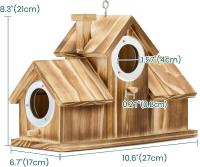 China Logo Customized Logo Acceptable Wooden Natural Birdhouse for Garden Backyard Courtyard for sale