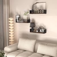 China Non-folding Rack 202406 Rustic Decorative Wall Shelves for Living Room for sale