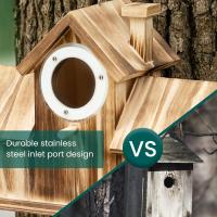 China Logo Customized Logo Acceptable Wooden Natural Birdhouse for Garden Backyard Courtyard for sale