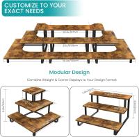 China All-Season Wooden 3 Step Display Riser Stand Bamboo Straight Display Rack for Retail for sale