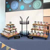 China All-Season Wooden 3 Step Display Riser Stand Bamboo Straight Display Rack for Retail for sale