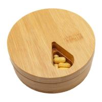 China 202405 Wood Daily Weekly Travel Pill Organizer and Pill Holder Vitamin Medicine Case Box for sale