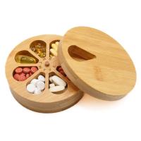 China 202405 Wood Daily Weekly Travel Pill Organizer and Pill Holder Vitamin Medicine Case Box for sale