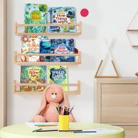 China Custom Color Solid Wood Storage Holders Racks Wooden Wall Shelf for Book Decorations for sale