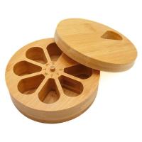 China 202405 Wood Daily Weekly Travel Pill Organizer and Pill Holder Vitamin Medicine Case Box for sale