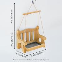 China Environmental Swing Chair Bird Feeders for Outside Hanging Set of 2 Wood Bench Shaped for sale