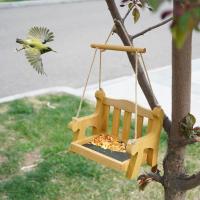 China Environmental Swing Chair Bird Feeders for Outside Hanging Set of 2 Wood Bench Shaped for sale