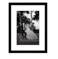China Wooden Custom Logo Size 12X16 8X12 Picture Frame With Mat and Shatter Resistant Glass for sale