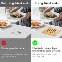 China CLASSIC Design Style Bamboo Hot Pads Trivet Natural Bamboo Trivet Mat Set for Hot Dishes for sale