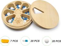 China Customizable 7-Day Pill Holder Wood Weekly Pill Organizer for Medicine and Vitamins for sale