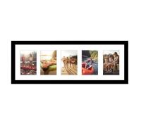 China 8X24 4X6 Black Engineered Wood Photo Frame with Shatter-Resistant Glass Customized Logo for sale