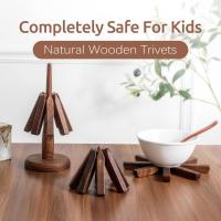 China Tree Shape Trivet Set for Hot Dishes Black Walnut Coaster and Holder from Printing for sale