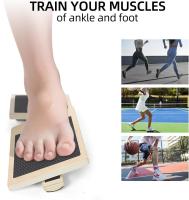 China ArtDecor Wood Wobble Non-Slip Board Single Foot Exerciser for Knee and Ankle Training for sale