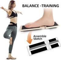 China ArtDecor Wood Wobble Non-Slip Board Single Foot Exerciser for Knee and Ankle Training for sale