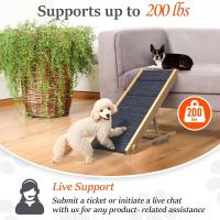 China Adjustable Wooden Dog Ramp for Couch Pine Wood Printing laser engrave Removable Cover for sale
