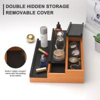 China Customized Logo Acceptable Wooden Cologne Stand Perfume Organizer with Hidden Comp for sale