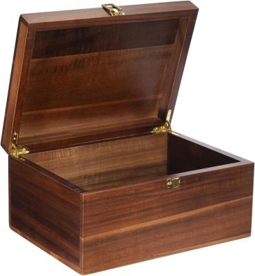 China Printing Handling Glossy Lamination Wooden Storage Box with Lid Competitive 11x 8.9x4.9 for sale