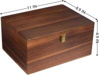 China Printing Handling Glossy Lamination Wooden Storage Box with Lid Competitive 11x 8.9x4.9 for sale