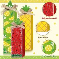 China Summer Wood Table Block Sign Lemon Tiered Tray Decor Wooden Home Decor Laser Engrave for sale