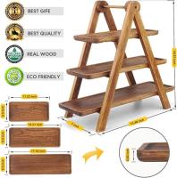 China Accepeted Custom Wood 3 Tier Serving Tray Three Tiered Cupcake Stand for Gifts Stores for sale