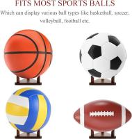China Solid Wood Custom Logo Ball Display Stand for Football Basketball Soccer Volleyball for sale
