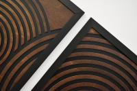 China Supermarket Must-Have Set of 3 Large Textured Framed Geometric Wooden Wall Art Panels for sale