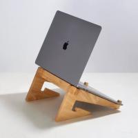 China Acceptable OEM/ODM Wooden Laptop Stand for Mac Book Ergonomic Workspace Desk Accessory for sale
