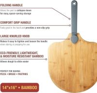 China 14X16Inch Custom Size Home Made Bamboo Foldable Paddle Pizza Peel All-Season Friendly for sale