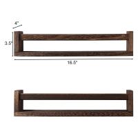 China 2 Wood Floating Shelves Book Storage Holders Racks for Kids Room or Kitchen Spice Rack for sale