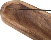 China Gift Craft Wooden Brown Incense Burner Stick Holder Tray for Fragrance Room Decor for sale