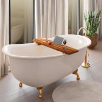 China Sustainable Bathtub Caddy Tray Anti-Tipping Large Bath Tub Tray for Wooden Accessories for sale
