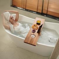China Sustainable Bathtub Caddy Tray Anti-Tipping Large Bath Tub Tray for Wooden Accessories for sale