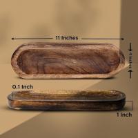 China Gift Craft Wooden Brown Incense Burner Stick Holder Tray for Fragrance Room Decor for sale