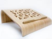 China Functional Wooden Laptop Stand Space Saving Cooling Ventilation Computer Desk Raiser for sale