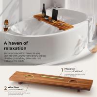 China Sustainable Bathtub Caddy Tray Anti-Tipping Large Bath Tub Tray for Wooden Accessories for sale