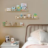 China Wall Hanging Shelf Set of 3 Wood Floating Bookshelves for Kids' Room Decor and Storage for sale