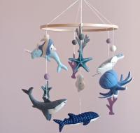 China Sea Creature Baby Mobile Rotating Toy for Kids Ocean Mobile for Nursery Baby Shower Gift for sale