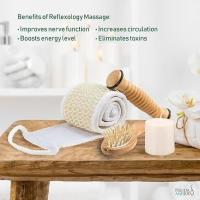 China Silk-screen Printed Wooden Massage Reflexology Kit for Body Relaxation Rejuvenation for sale