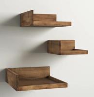 China High Quantity Modern 3 Piece Solid Wood Books Photos Wall Shelf Adjustable Floating Shelve for sale