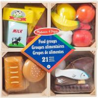 China Wooden Children Pretend Role-Playing Food Sets 21 Pieces and 4 Crates Pine Wood Color for sale
