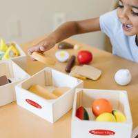 China Wooden Children Pretend Role-Playing Food Sets 21 Pieces and 4 Crates Pine Wood Color for sale