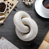 China Hand Carved Wood Chain Link Decor Rustic Natural Style for Living Room Decoration for sale