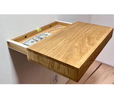 China Floating Secret Compartment Shelf Description for Organizing Valuables in Rustic Oak for sale