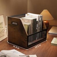 China Retro Brown Vinyl Record Storage Box for Sturdy LP Record Crate and Functional Design for sale