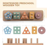 China Custom Order Wooden Shape And Color Stacker Sorting And Stacking Toys For Baby Boys And Girls for sale