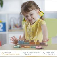 China Custom Order Wooden Shape And Color Stacker Sorting And Stacking Toys For Baby Boys And Girls for sale