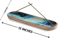 China Rectangle Wooden Incense Holder for Sticks Industrial Gift Craft Blue Mango Wood for sale