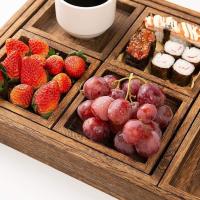 China Set of 7 Acacia Wooden Serving Trays Rustic Style with Handle and Free Sample Charge for sale