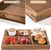 China Set of 7 Acacia Wooden Serving Trays Rustic Style with Handle and Free Sample Charge for sale