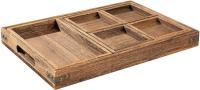 China Set of 7 Acacia Wooden Serving Trays Rustic Style with Handle and Free Sample Charge for sale